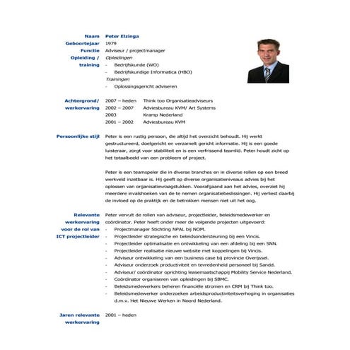 CV Peter Elzinga | PDF