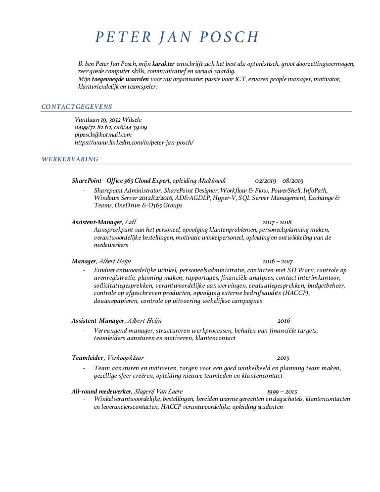 CV Peter Jan Posch