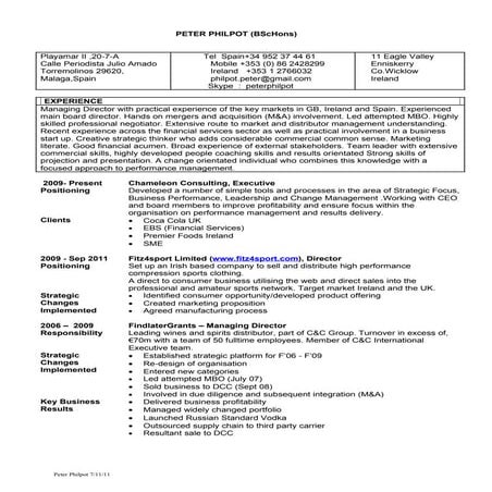 Cv Peter Philpot Nov 11 | DOC