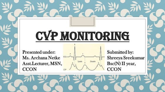 Central venous pressure monitoring | PPT