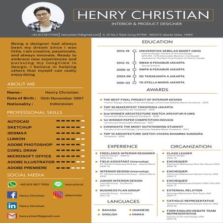 CV and Portfolio Henry Christian | PDF