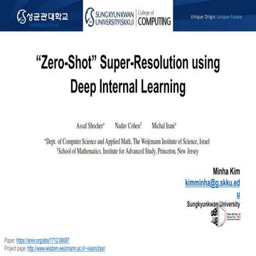 “zero-shot” super-resolution using deep internal learning [CVPR2018] | PPT