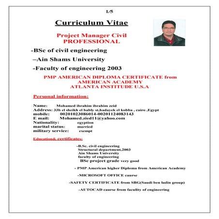 Cv project manager (2) | PDF