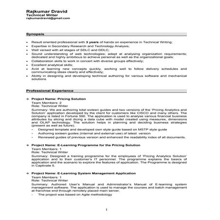 Profile Rajkumar | DOC | Computer Software and Applications | Computing