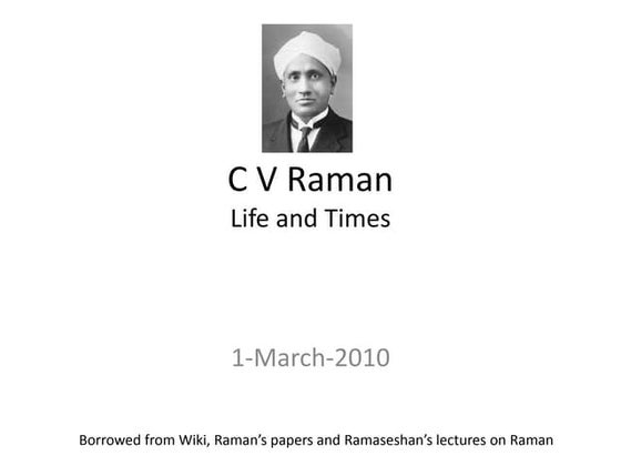 C.v. raman the great indian physicist | PPT