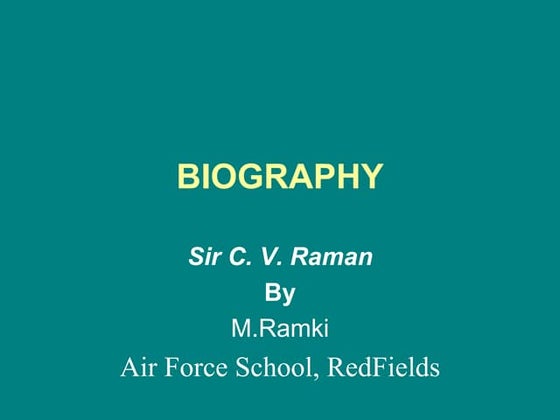 C.v. raman the great indian physicist | PPTX
