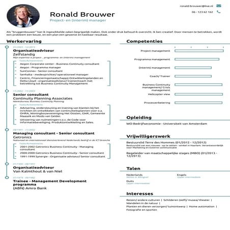 CV Resume op 1 A-4 ronald brouwer | PDF