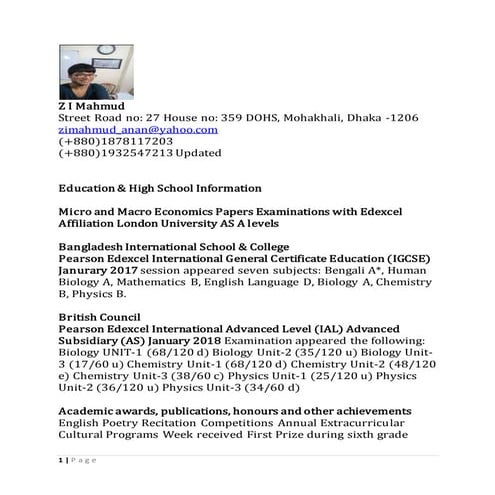 Cv resume and personal thesis statement | DOCX