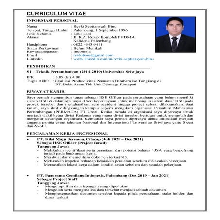 CV Revki Septiansyah Binu | PDF