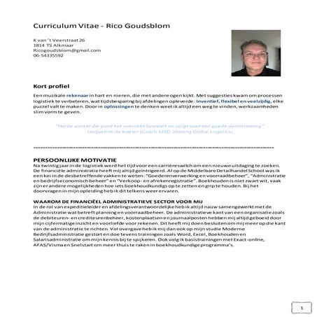 Cv rico goudsblom | DOCX