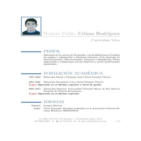 Cv robert.urbina | PDF