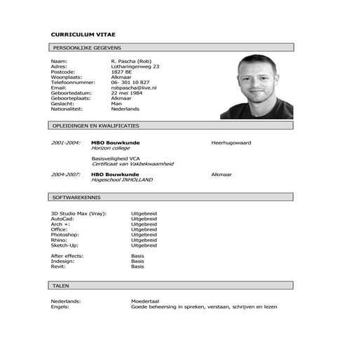 Cv rob pascha 2013 | PDF