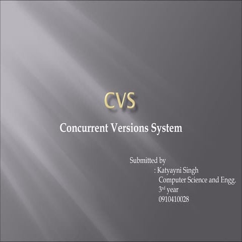 Concurrent Version Systems Ppt Operating Systems Computer Software And Applications