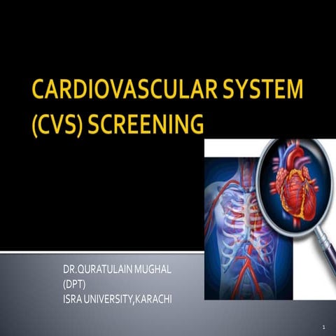 cardiovascular system screening | PPTX
