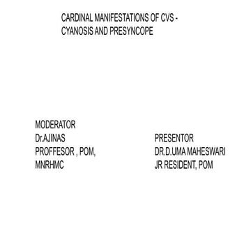 CVS - cyanosis and presyncope.pptx........... | PPT