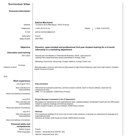 CV Stephanie Di Nobile2 | PDF
