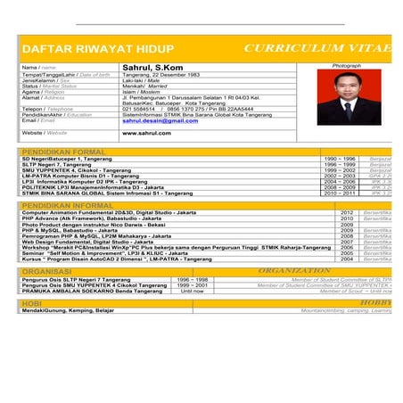Cv sahrul 2013 indo | PDF