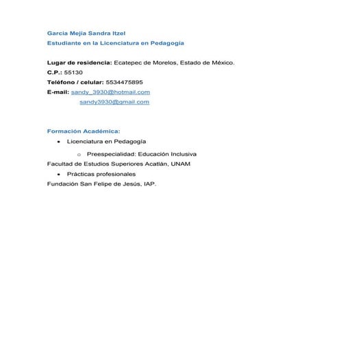 Cv sandra garcia | PDF