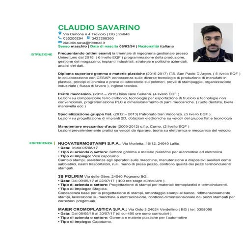 Cv savarino claudio 1 | PDF