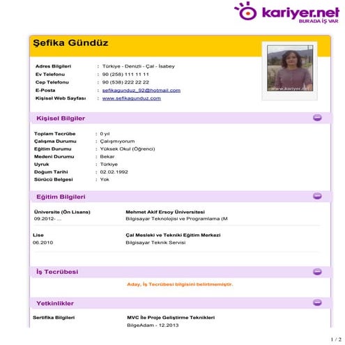 Cv osman yuksel_107126061 | PDF