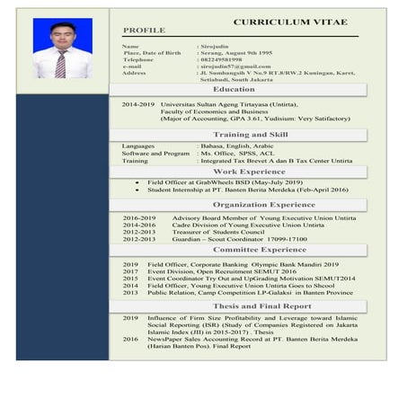 CV SIROJUDIN | PDF