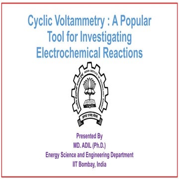 Cyclic Voltammetry: Principle, Instrumentation & Applications | PPTX