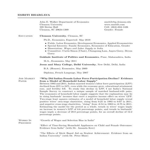 CV Smriti Bhargava | PDF