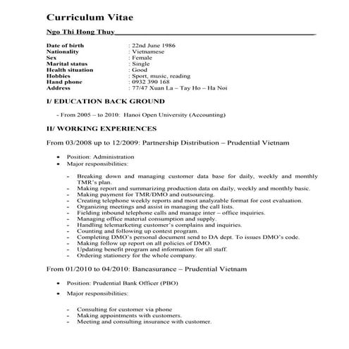 Cv's ngo thi hong thuy | DOC