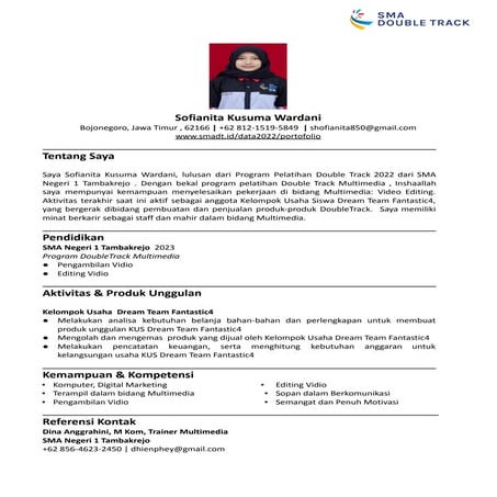 CV Sofianita Kusuma Wardani SMA Negeri 1 Tambakrejo Multimedia_ Video Editing.pdf