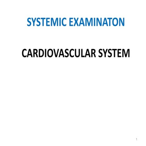 Clinical Examination of CVS | PPTX