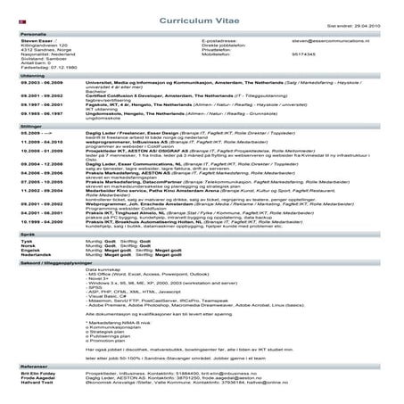 Cv steven webcruiter | PDF