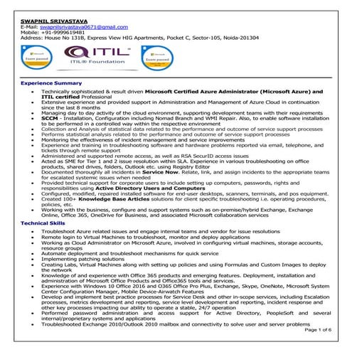 Cv swapnil srivastava | PDF