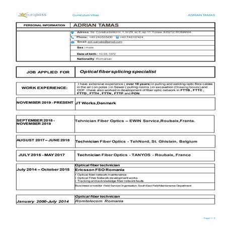 Cv tamas adrian | DOC