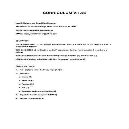 CV - Anastasia France | DOCX