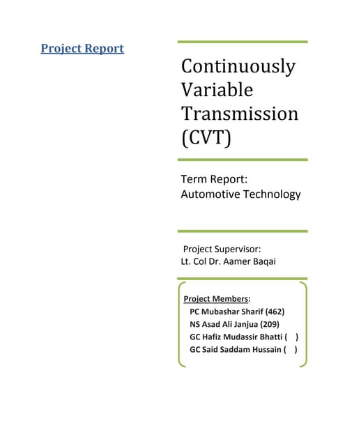 Transmission system of HEV | PPT