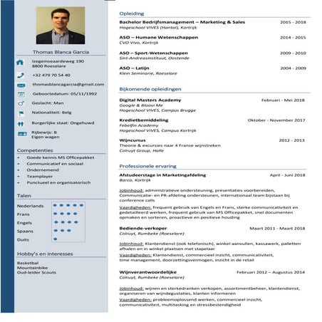 Cv Thomas Blanca Garcia | PDF | Business and Finance