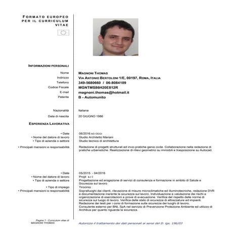 Cv Thomas Magnoni | PDF