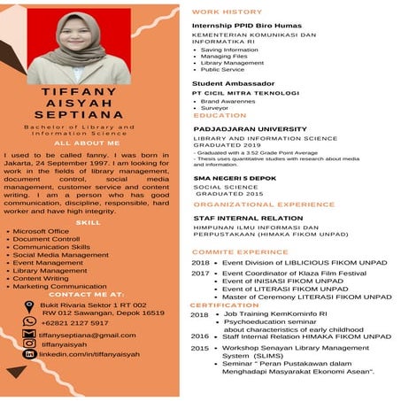 Cv tiffany aisyah septiana | PDF