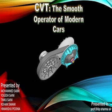 CVT updated.pptx continous variable transmisson | PPT