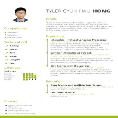 CV_Tyler_Cyun-Hau_Hong_Jan2020 | PDF | Science