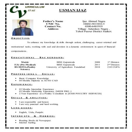 Cv usman ijaz nagra | PDF