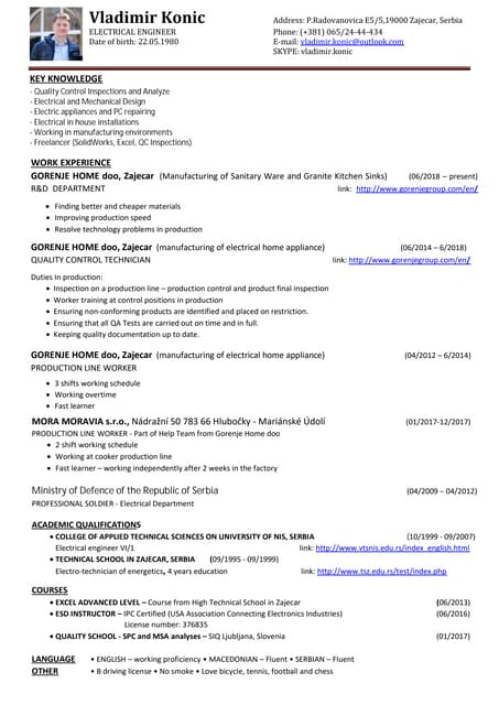 CV Branko Nikolic | PDF