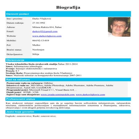 Cv vlajkovic darko1 | PDF