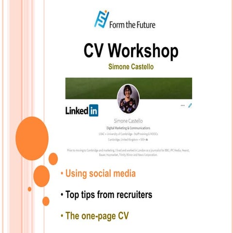 Cv workshop form the future | PPTX
