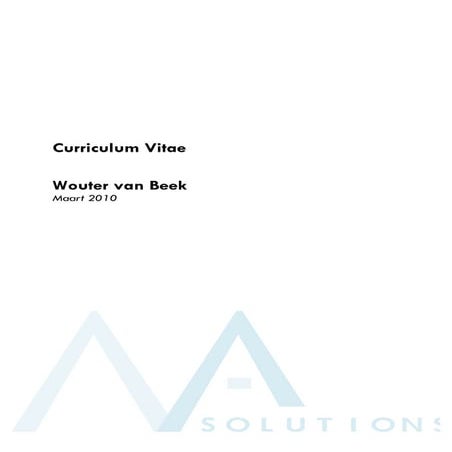 CV Wouter van Beek Maart 2010 | PDF