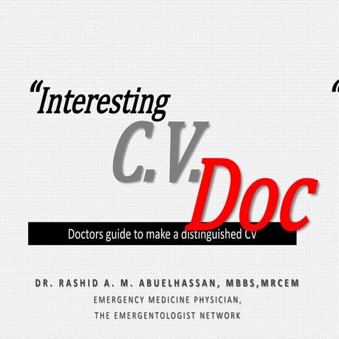CV writing for doctors | PPTX