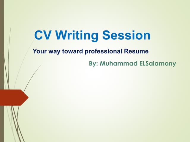 CV Writing | PPTX