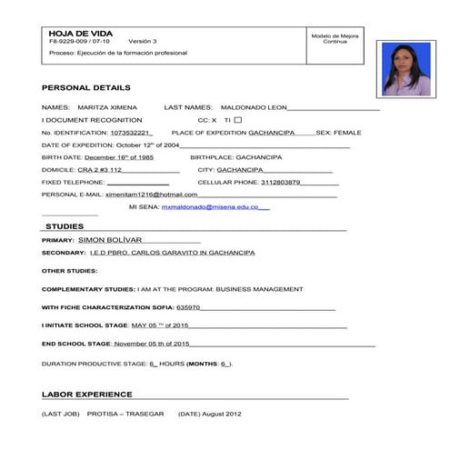 Cv ximena maldonad odoc | PDF