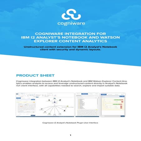 Cogniware IBM i2 ANB and IBM Watson Explorer Content Analytics ...