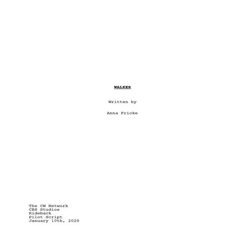 Pilot Script for Walker | PDF